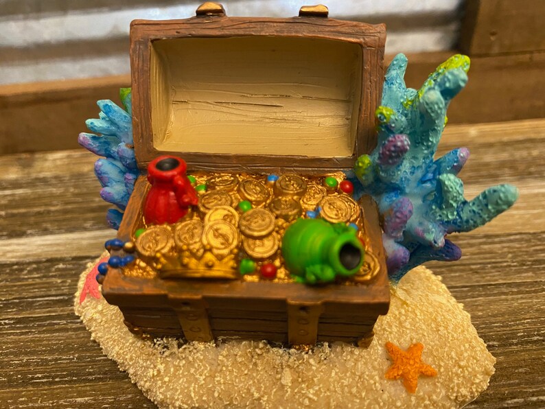 Fairy Garden Miniature Treasure Chest Coral Reef Pirate - Etsy