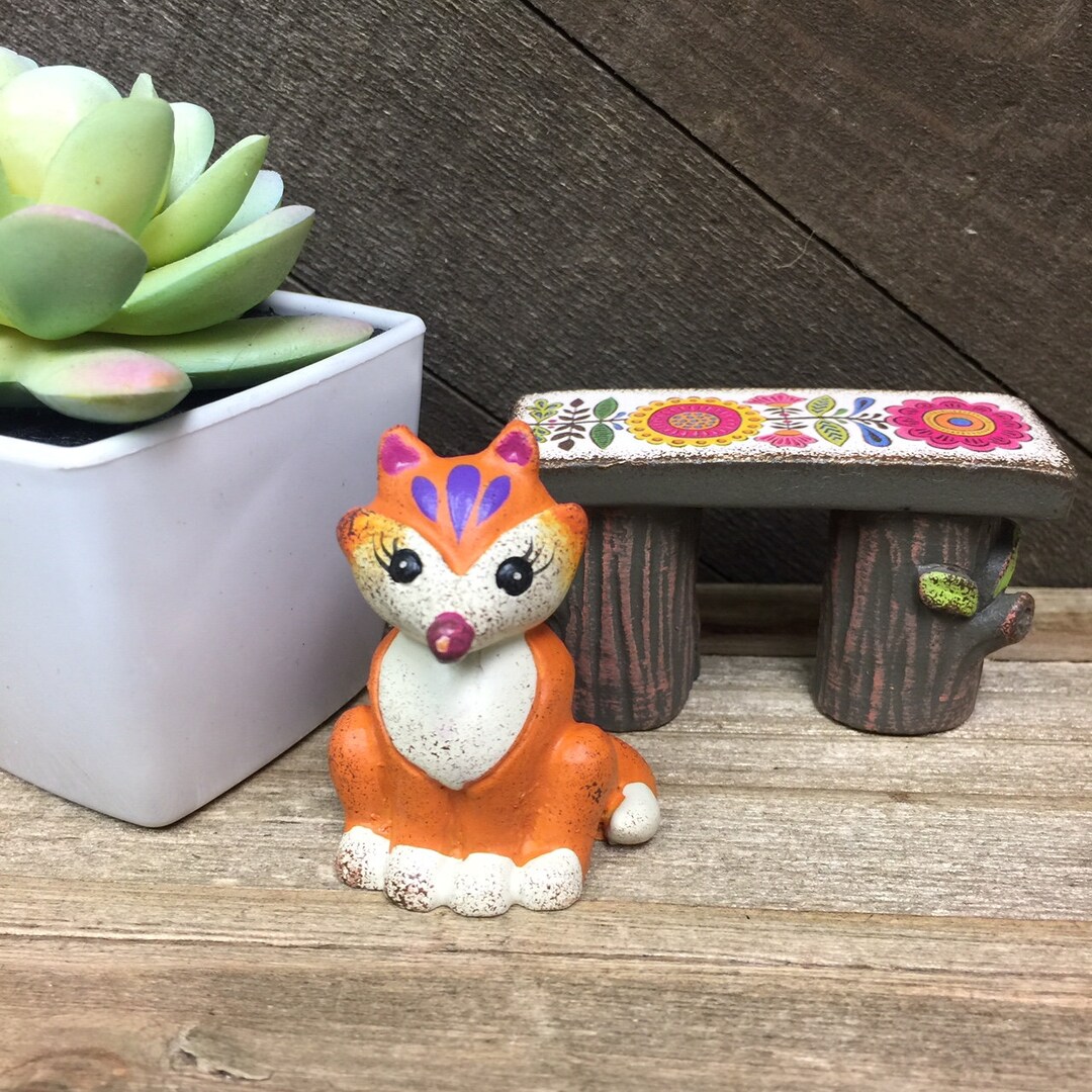 Fairy Garden Fox Boho Miniature | Genevieve Gale Gypsy Garden - Etsy