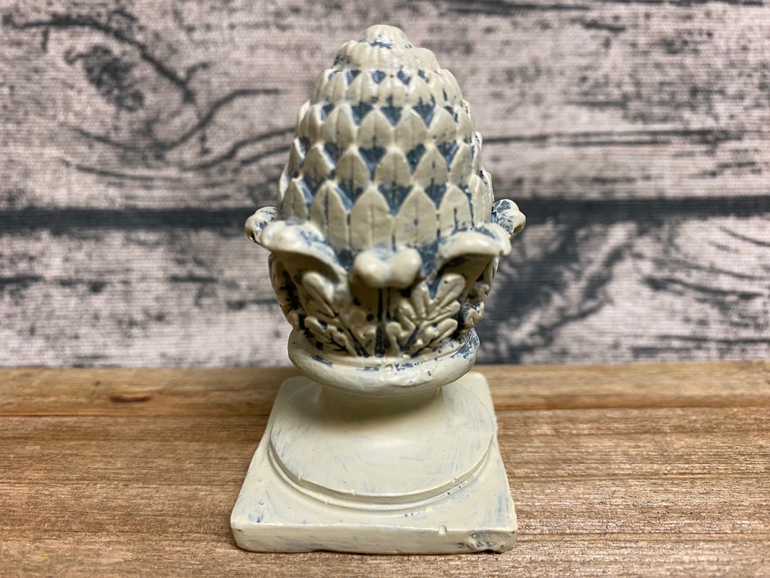 Miniature Pineapple Finial Statue: Stone-look Resin Fairy Garden Decor ...