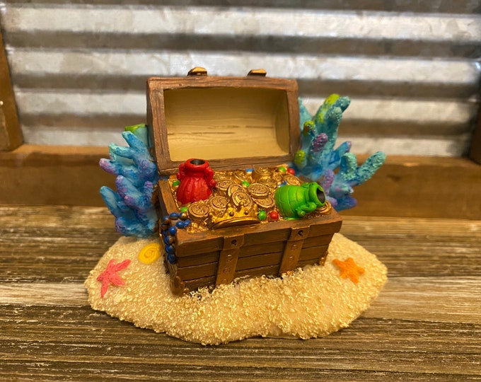 Fairy Garden | Miniature Treasure Chest Coral Reef | Pirate Gold Ocean ...