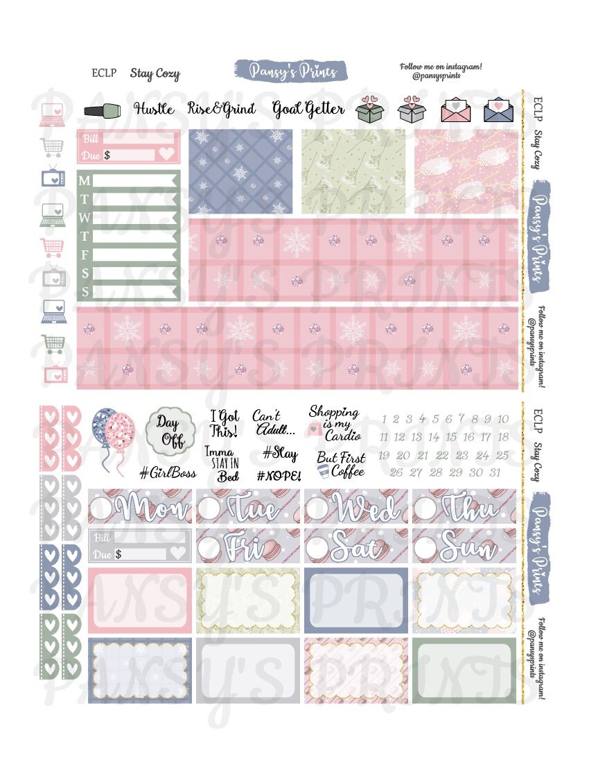 Printable Planner Stickers Erin Condren Vertical Weekly | Etsy