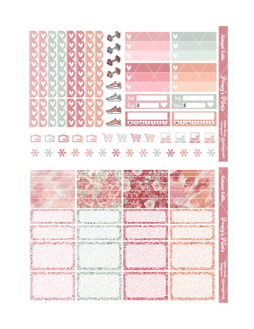 Printable Planner Stickers Happy Planner Autumn Fable | Etsy