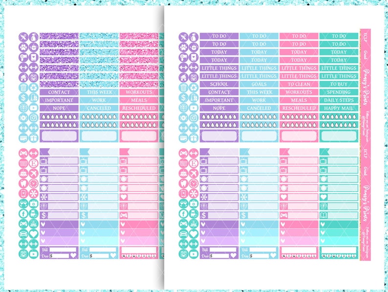 Printable Planner Stickers, Erin Condren, Grad, Vertical, Weekly Kit ...