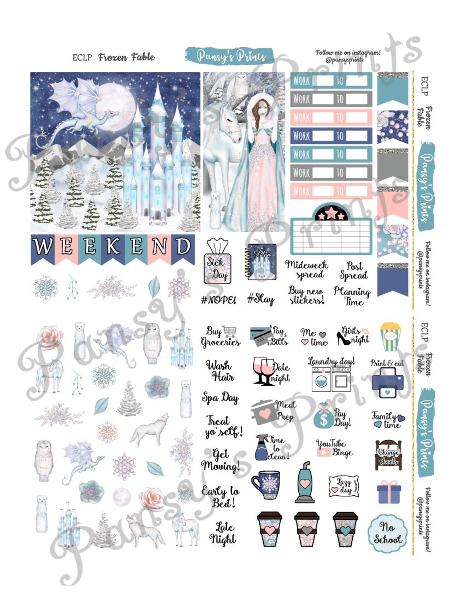Printable Planner Stickers Erin Condren Vertical Weekly | Etsy