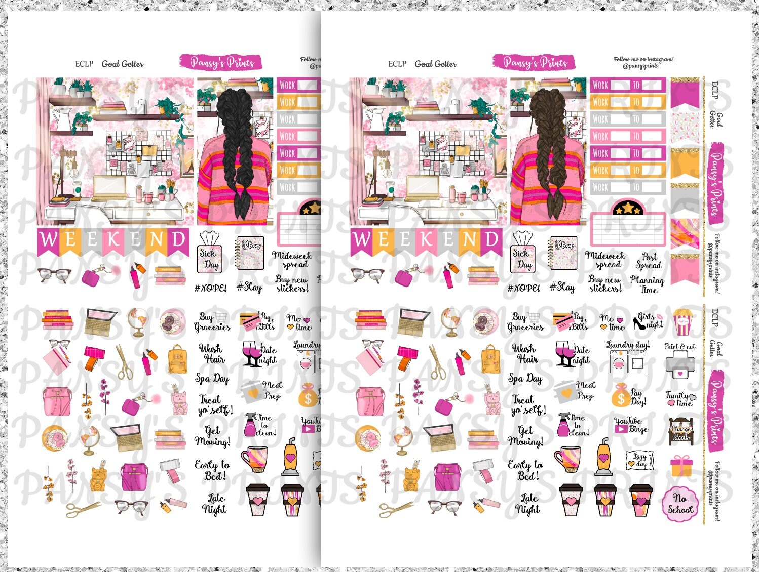 Printable Planner Stickers Erin Condren Vertical Weekly - Etsy