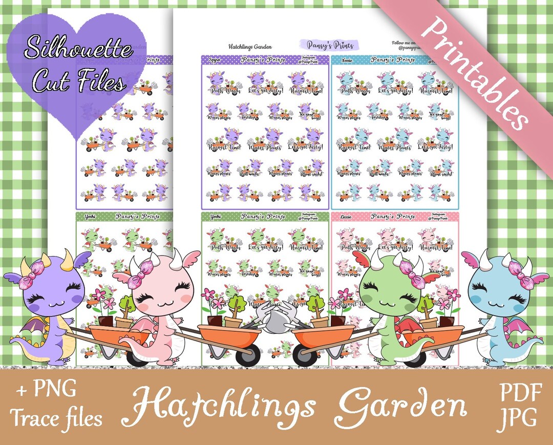 Printable Planner Stickers, Hatchlings Garden, Functional, Cute ...