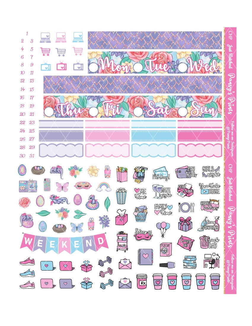 Printable Planner Stickers Happy Planner Just Hatched | Etsy