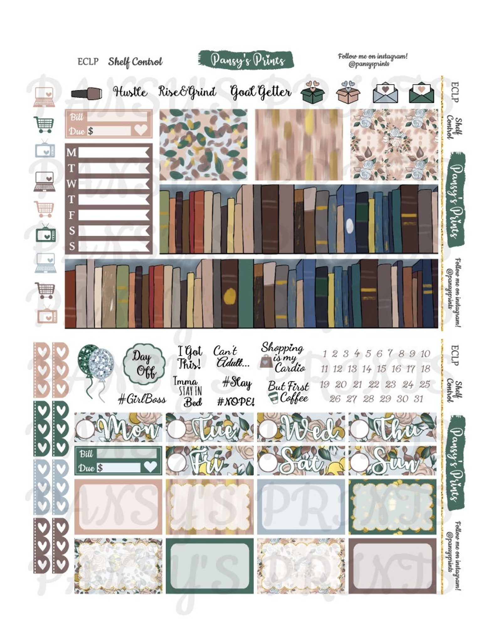 Printable Planner Stickers Erin Condren Vertical Weekly | Etsy