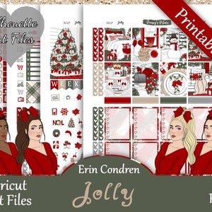 Printable Planner Stickers, Erin Condren, Vertical, Weekly Kit, Jolly ...