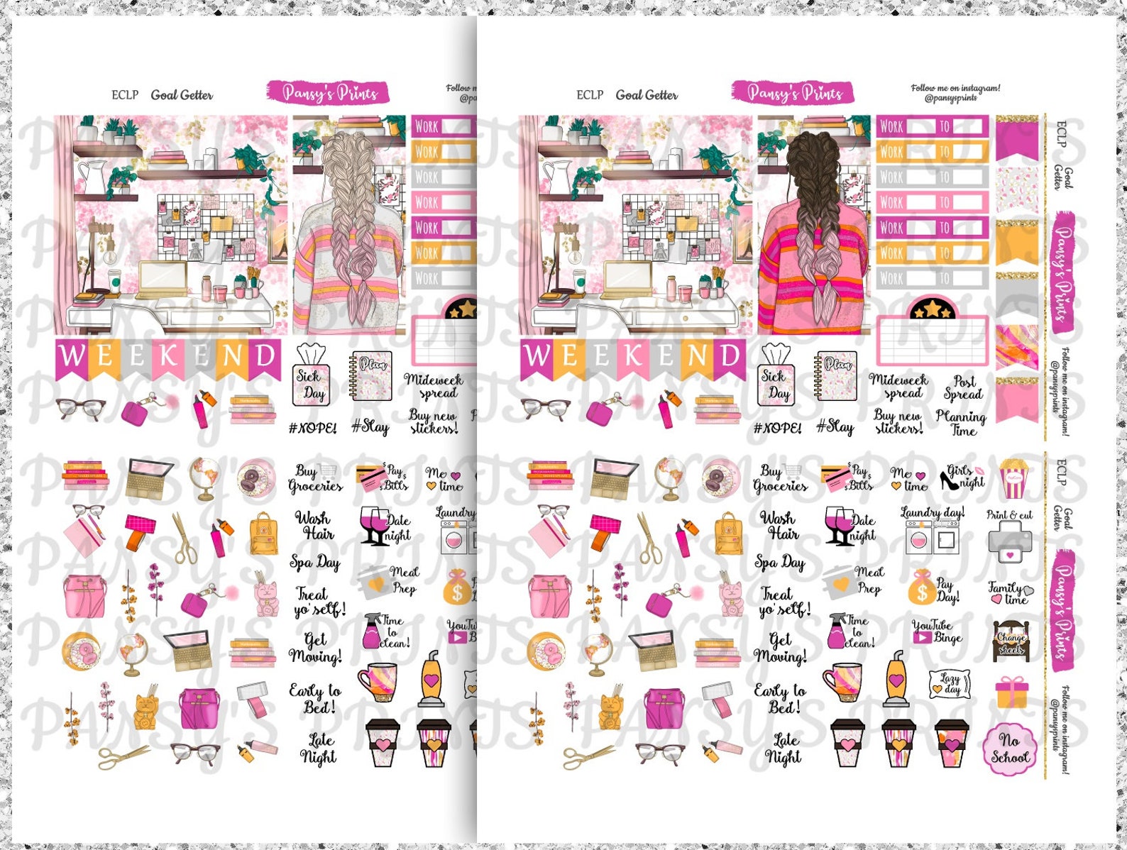 Printable Planner Stickers Erin Condren Vertical Weekly - Etsy