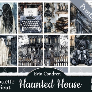 Printable Planner Stickers, Erin Condren, Haunted House, Vertical ...