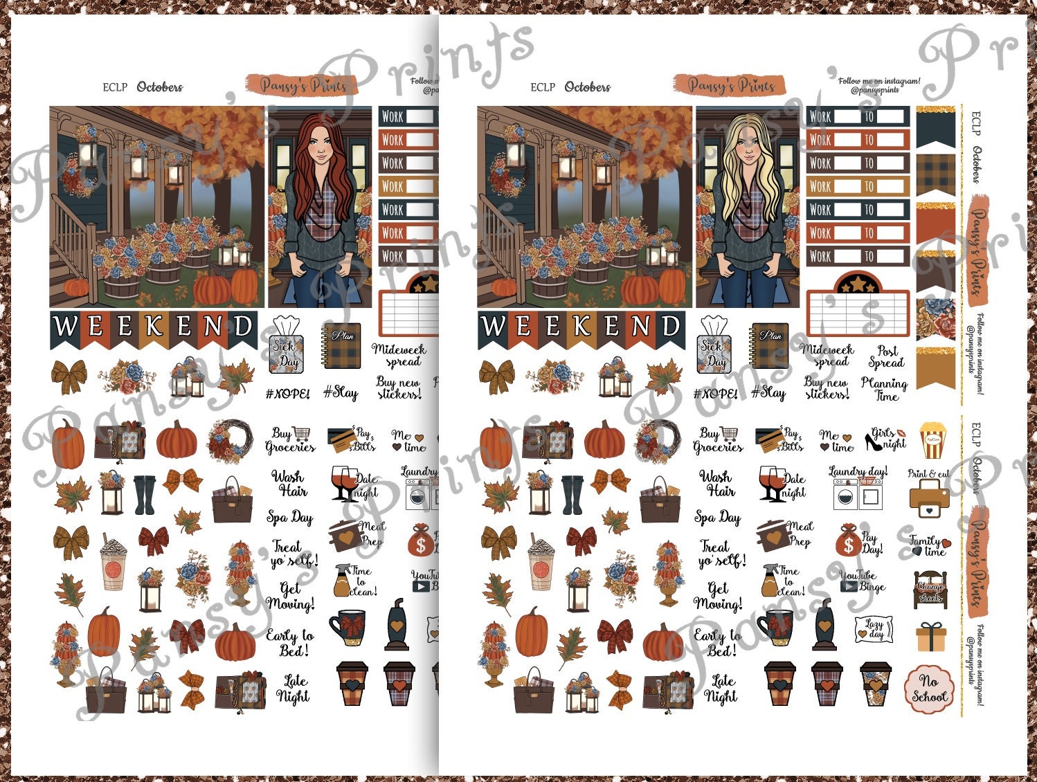 Printable Planner Stickers Erin Condren Vertical Weekly | Etsy