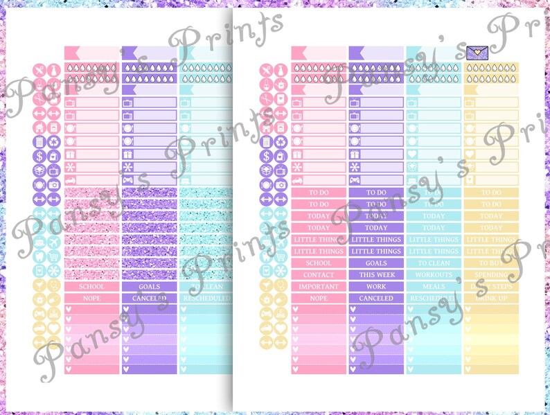 Printable Planner Stickers Erin Condren Vertical Weekly | Etsy