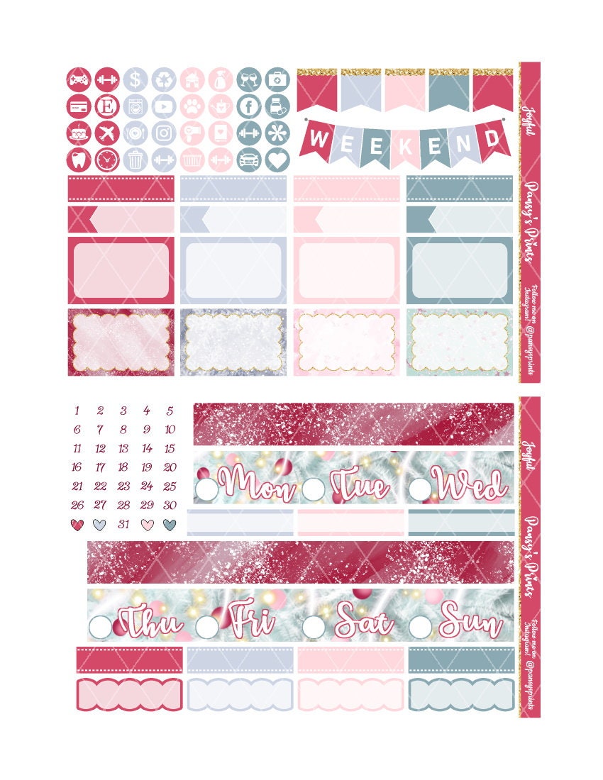Printable Planner Stickers Happy Planner Joyful Classic | Etsy
