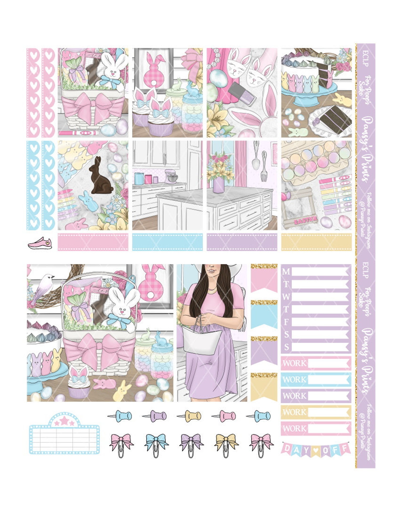 Printable Planner Stickers Erin Condren for Peeps Sake | Etsy