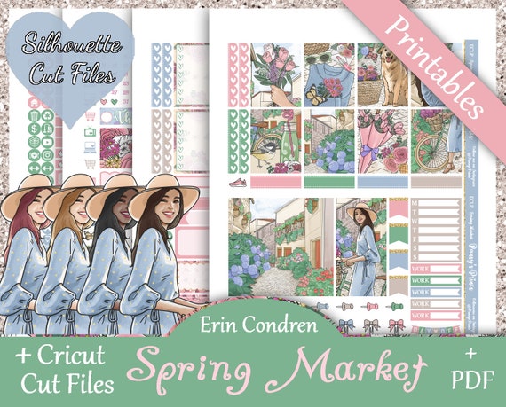 Printable Planner Stickers Erin Condren Spring Market | Etsy