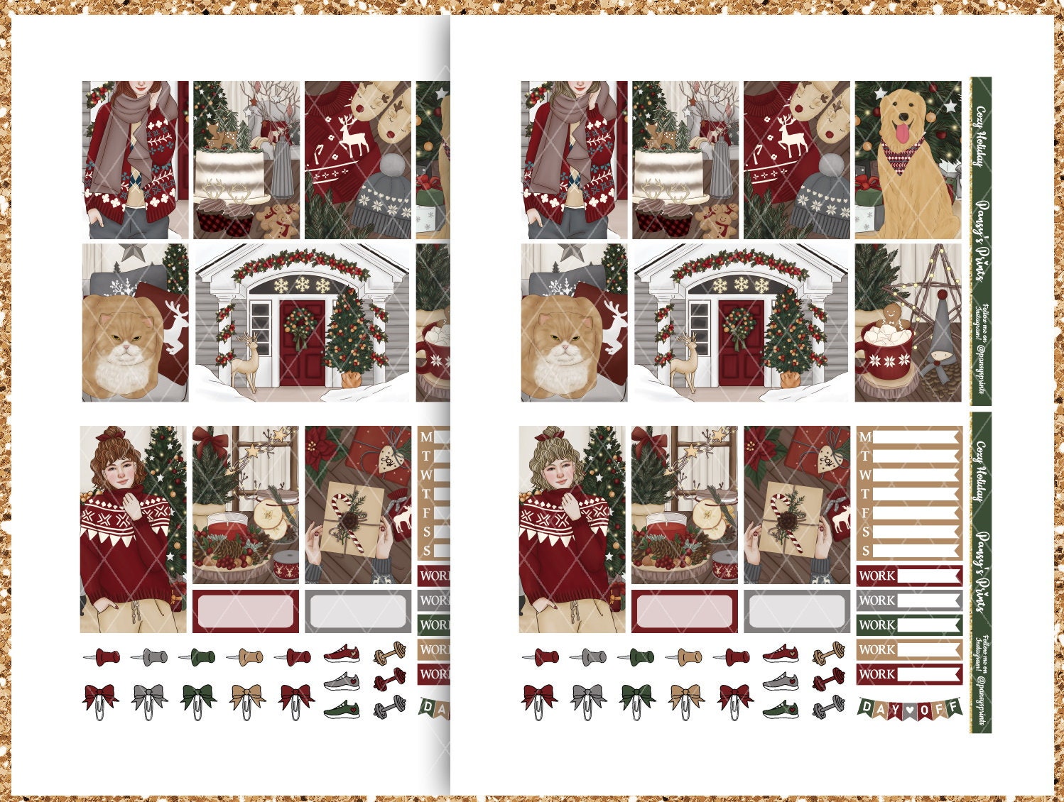 Printable Planner Stickers Happy Planner Cozy Holidays | Etsy