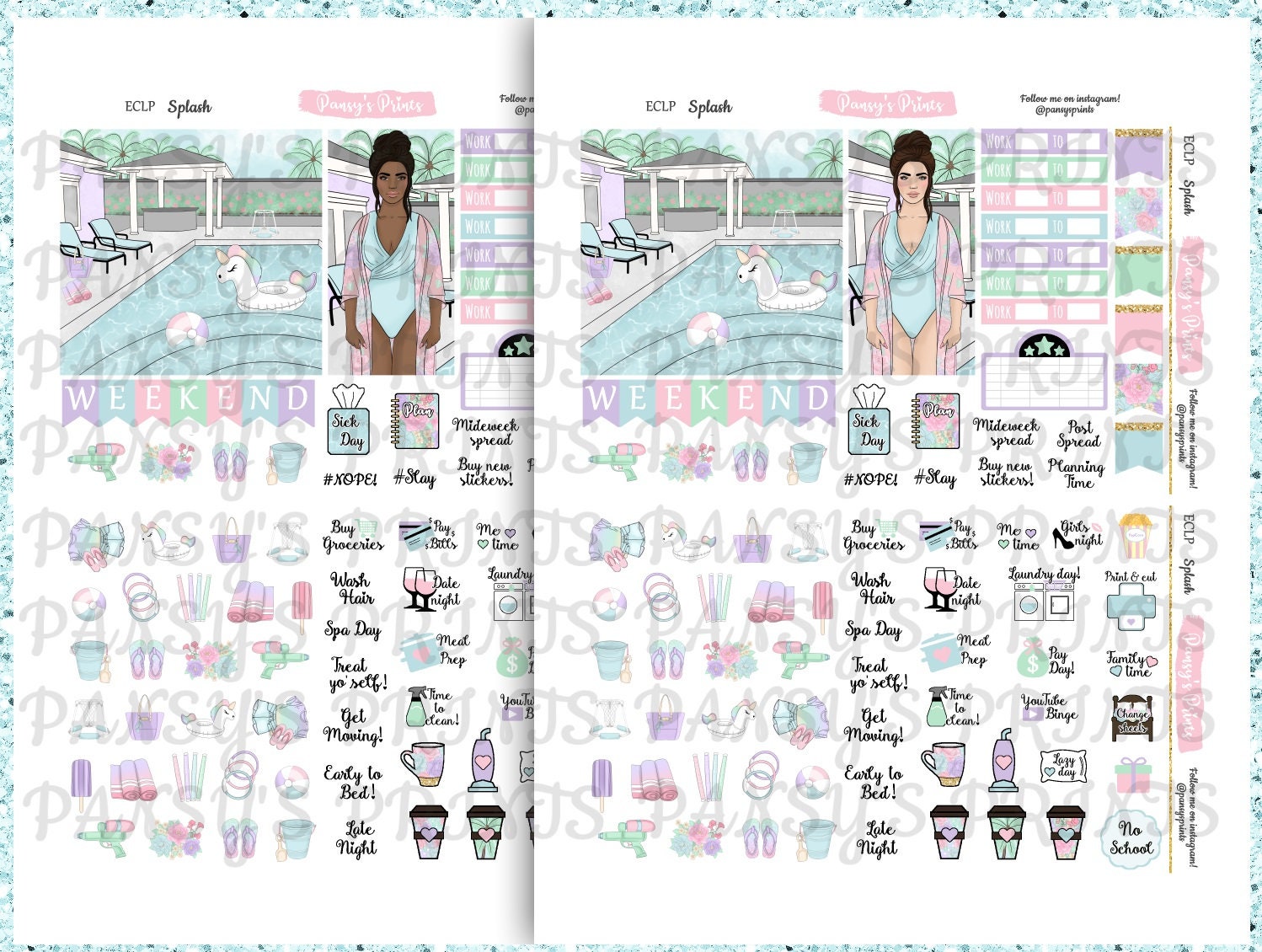 Printable Planner Stickers Erin Condren Vertical Weekly | Etsy