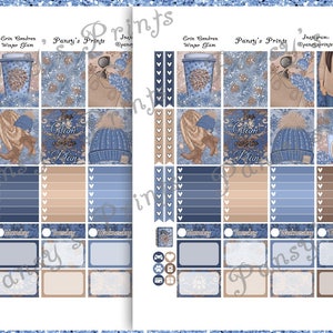 Printable Planner Stickers, Erin Condren, Vertical, Weekly Kit, Winter ...