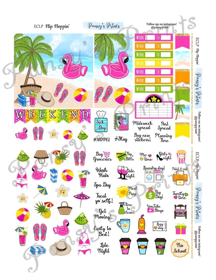 Printable Planner Stickers Erin Condren Vertical Weekly | Etsy