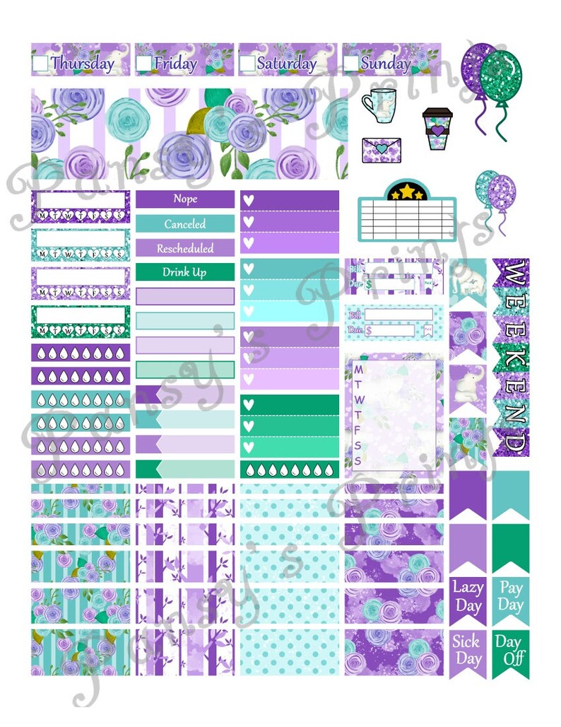 Printable Planner Stickers Erin Condren Vertical Weekly - Etsy