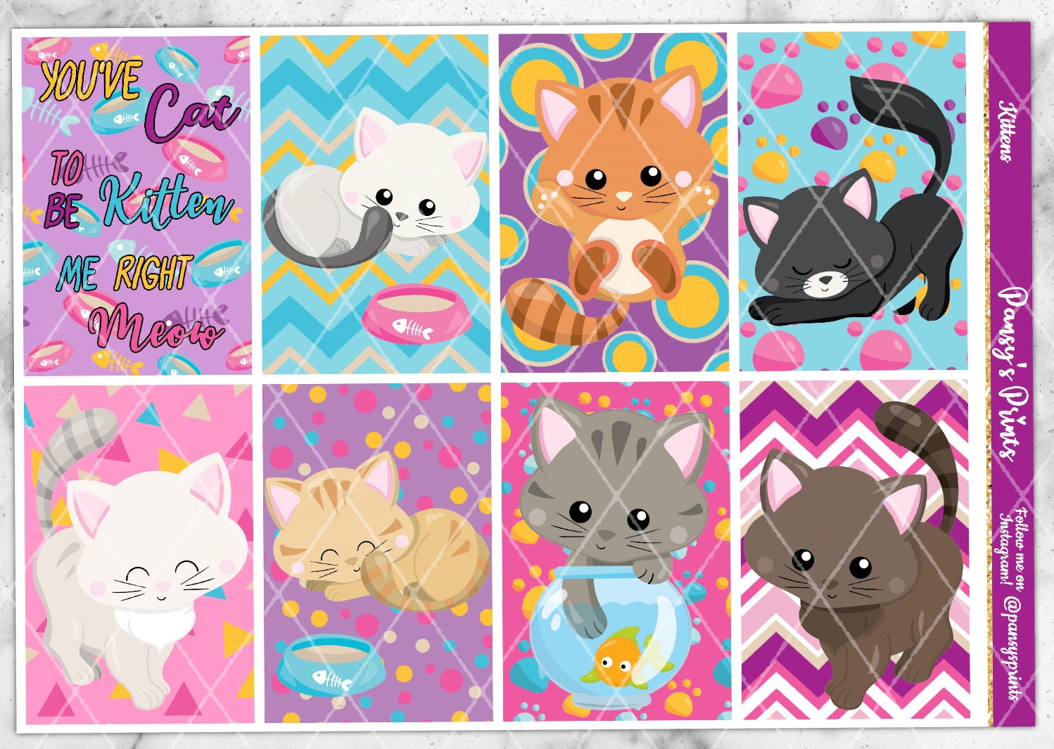 Printable Planner Stickers, Happy Planner, Kittens, Classic, MAMBI ...