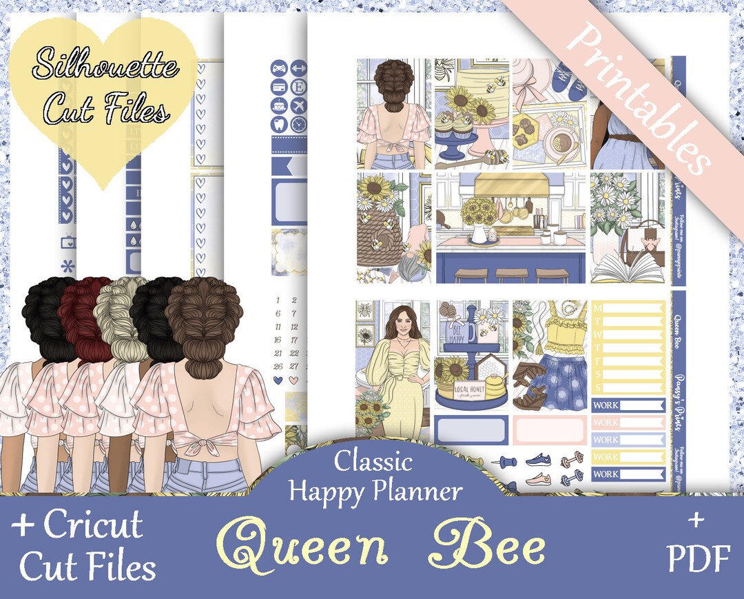 Printable Planner Stickers, Happy Planner, Queen Bee, Classic, MAMBI ...