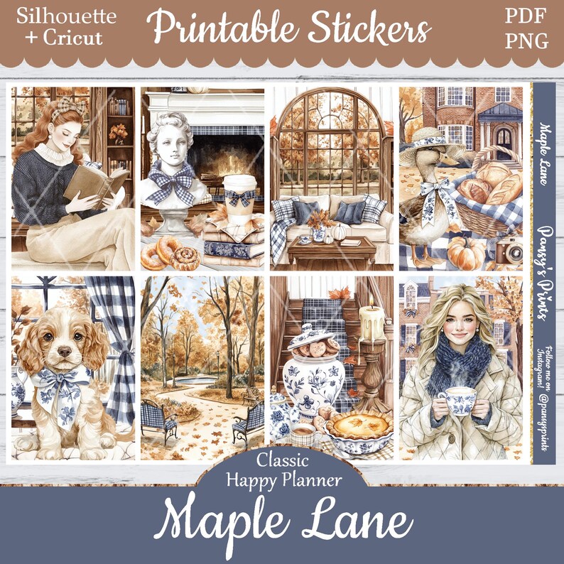 Printable Planner Stickers, Happy Planner, Maple Lane, Vertical, Weekly ...