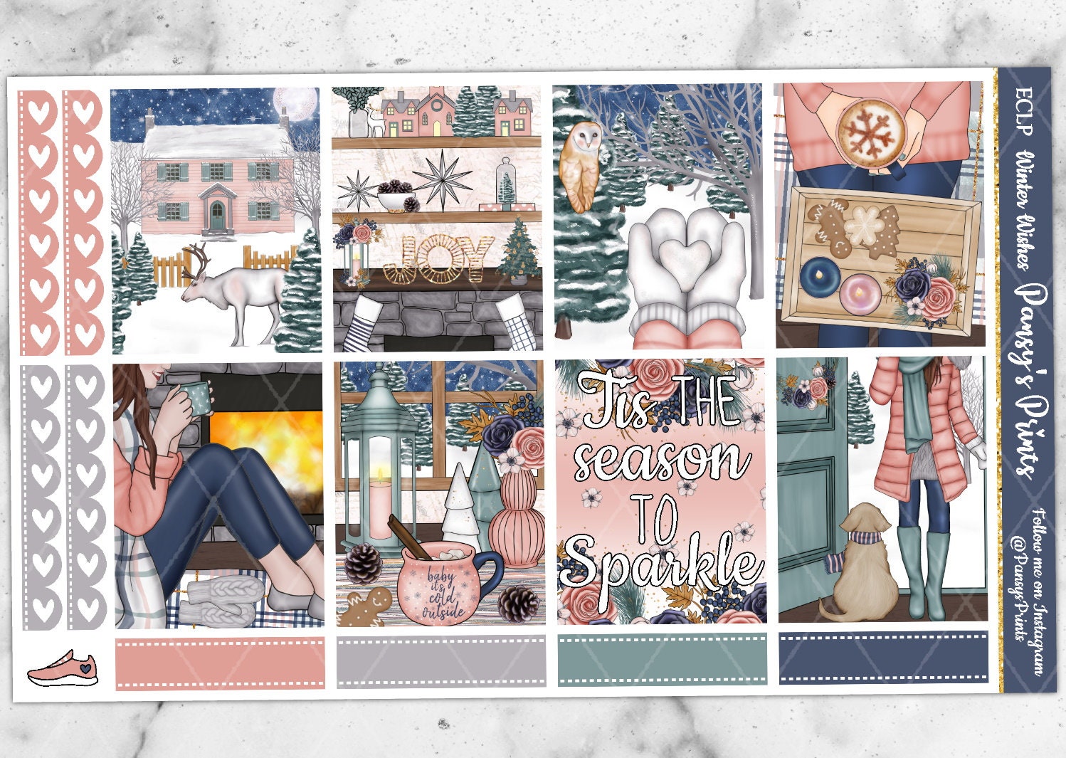 Printable Planner Stickers Erin Condren Winter Wishes - Etsy