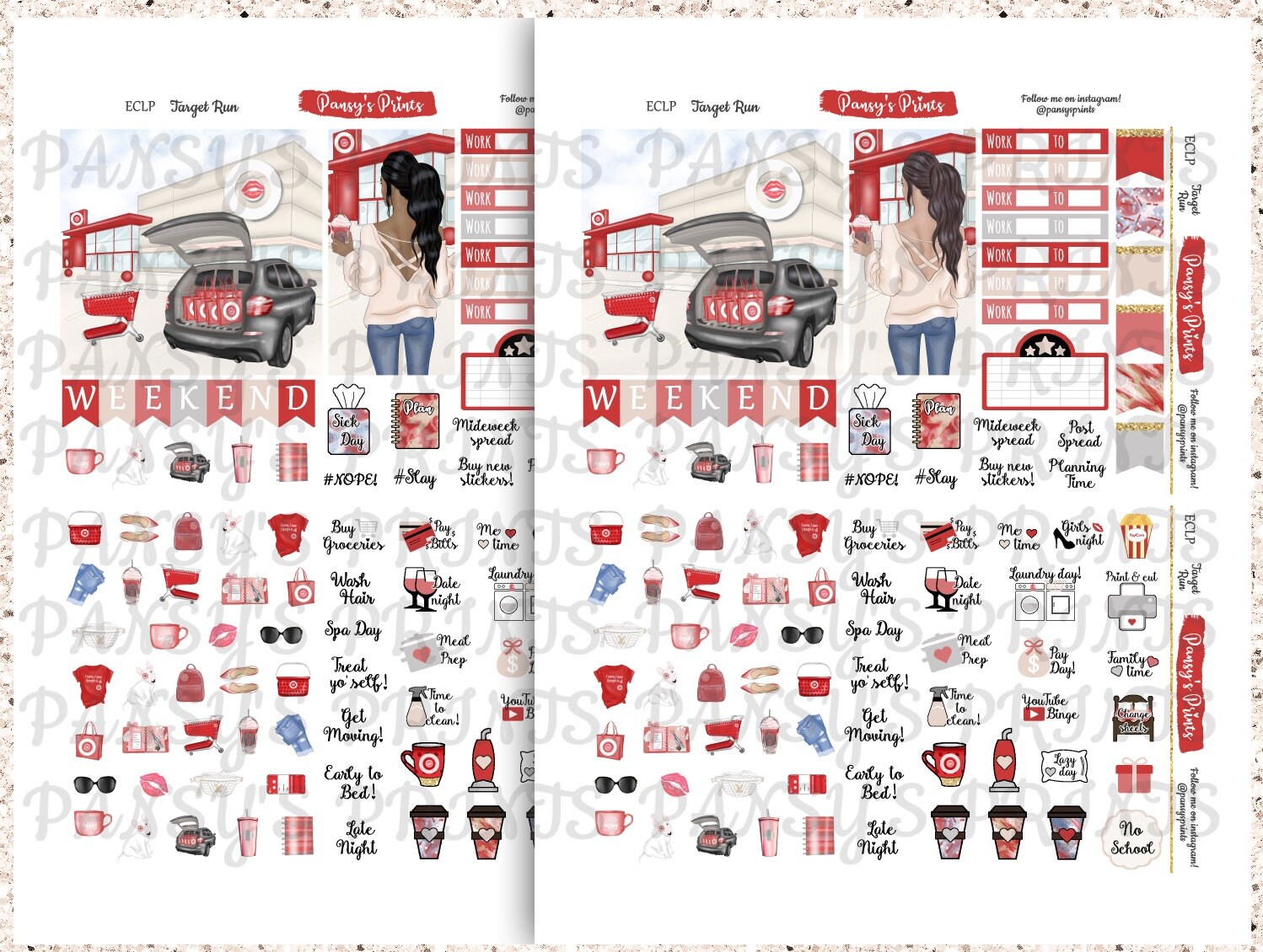 Printable Planner Stickers Erin Condren Vertical Weekly | Etsy