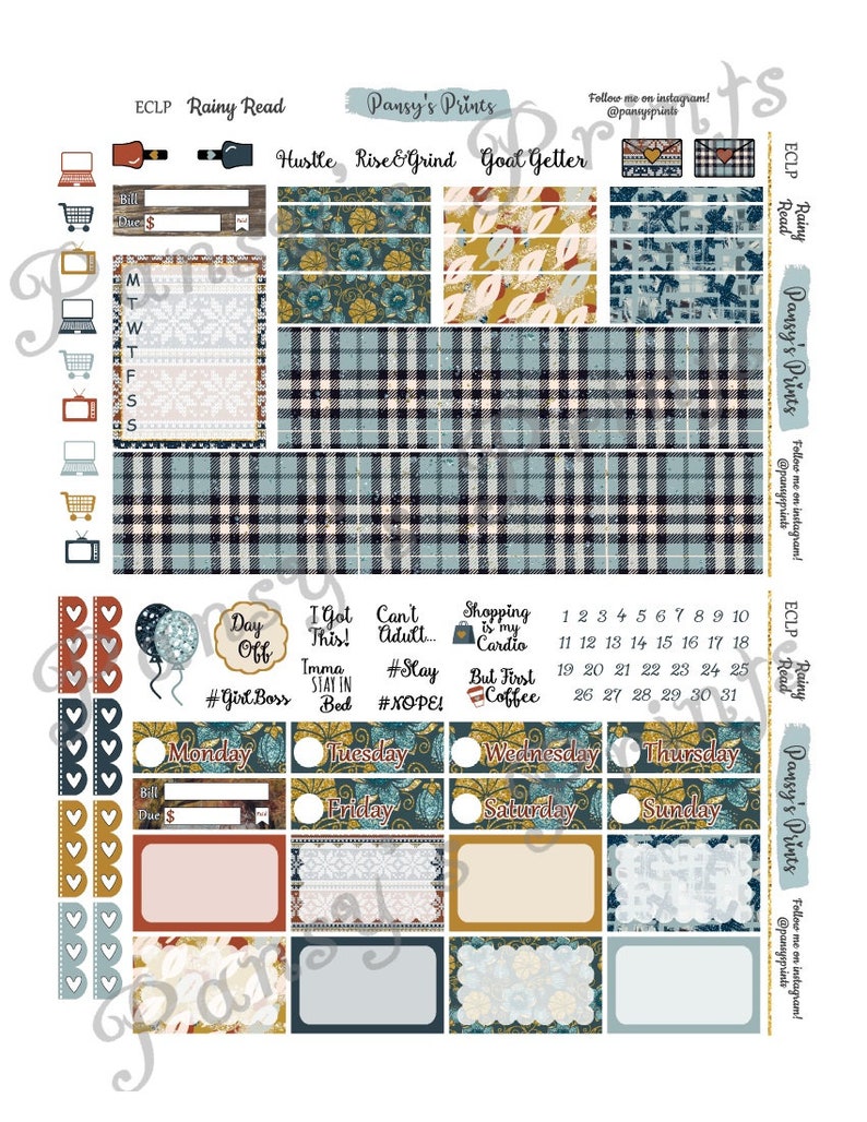 Printable Planner Stickers Erin Condren Vertical Weekly | Etsy