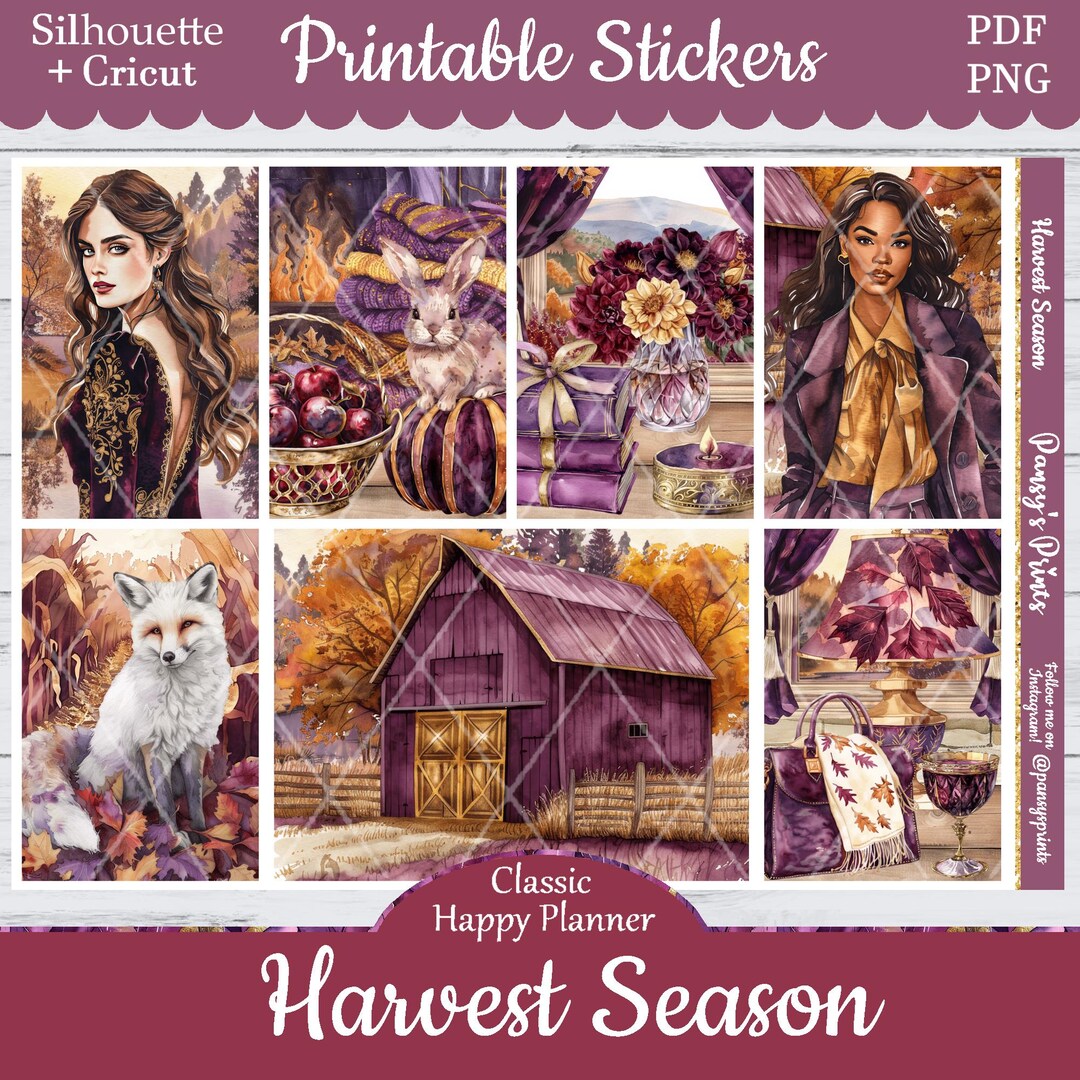 Printable Planner Stickers, Happy Planner, Harvest Season, Classic ...