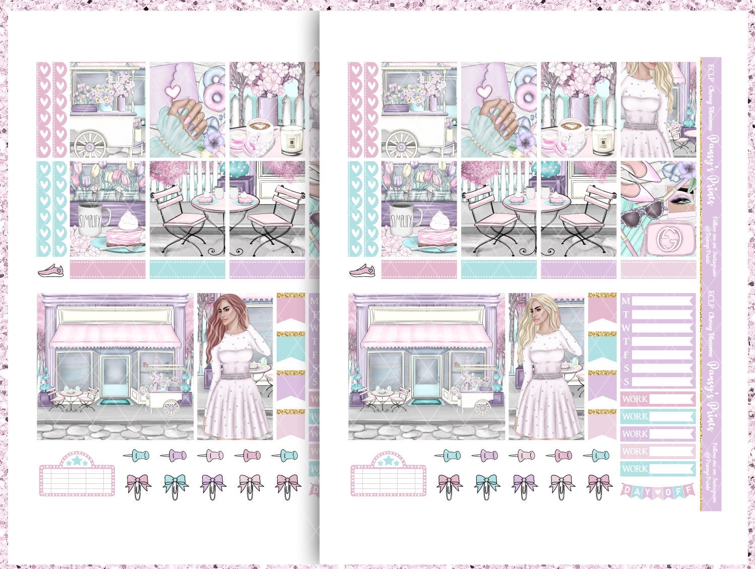 Printable Planner Stickers Erin Condren Cherry Blossoms | Etsy