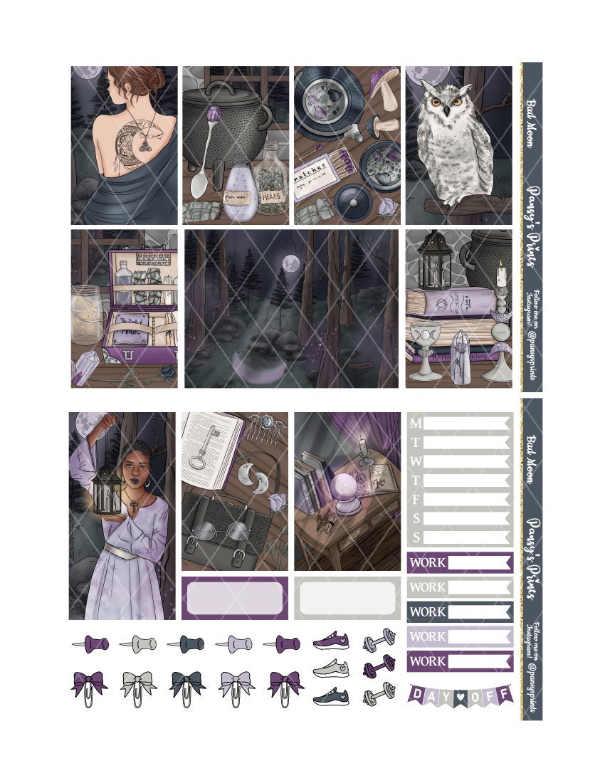 Printable Planner Stickers Happy Planner Bad Moon Classic | Etsy