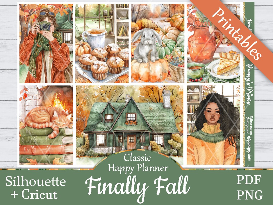 Printable Planner Stickers, Happy Planner, Finally Fall, Classic, MAMBI ...