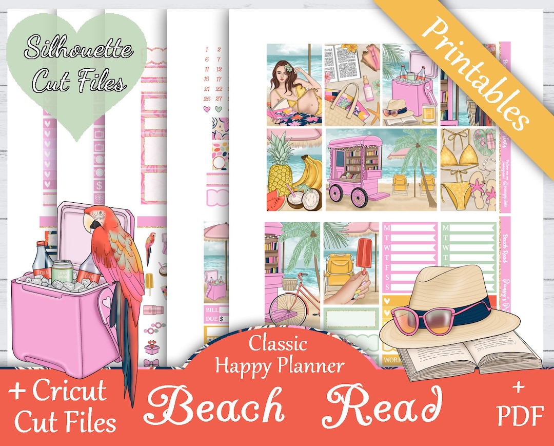 Printable Planner Stickers, Happy Planner, Beach Read, Classic, MAMBI ...