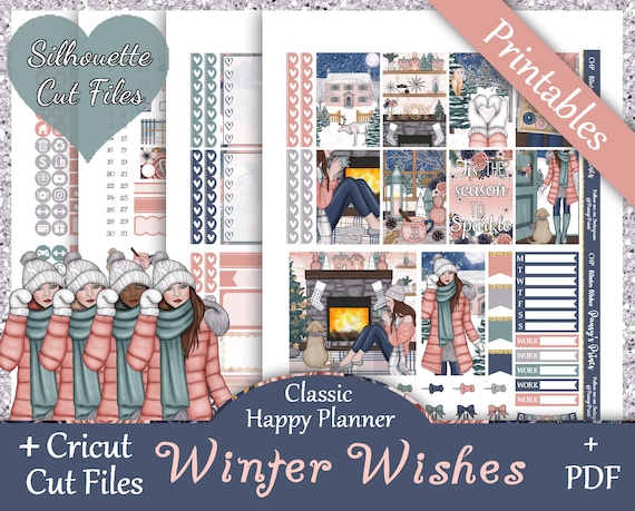 Printable Planner Stickers Happy Planner Winter Wishes | Etsy