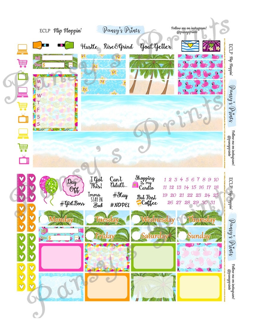 Printable Planner Stickers Erin Condren Vertical Weekly | Etsy