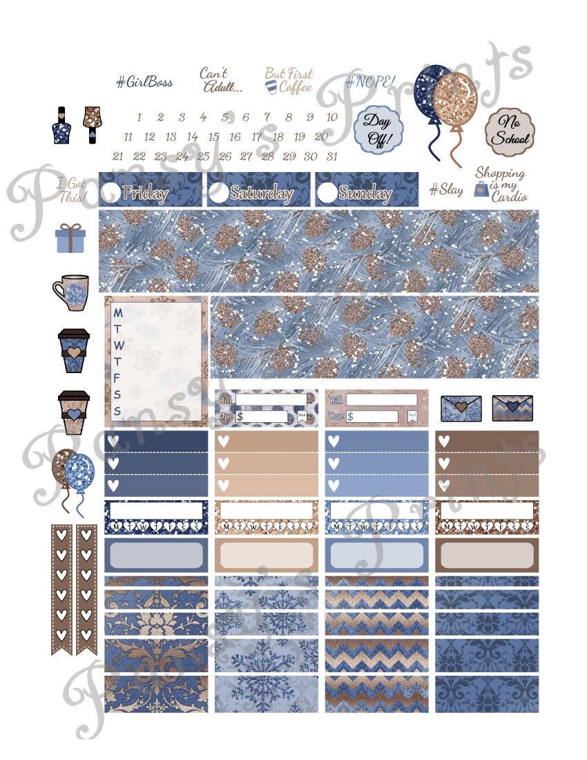 Printable Planner Stickers Erin Condren Vertical Weekly - Etsy