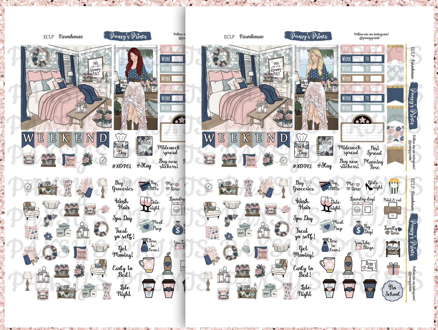 Printable Planner Stickers Erin Condren Vertical Weekly - Etsy