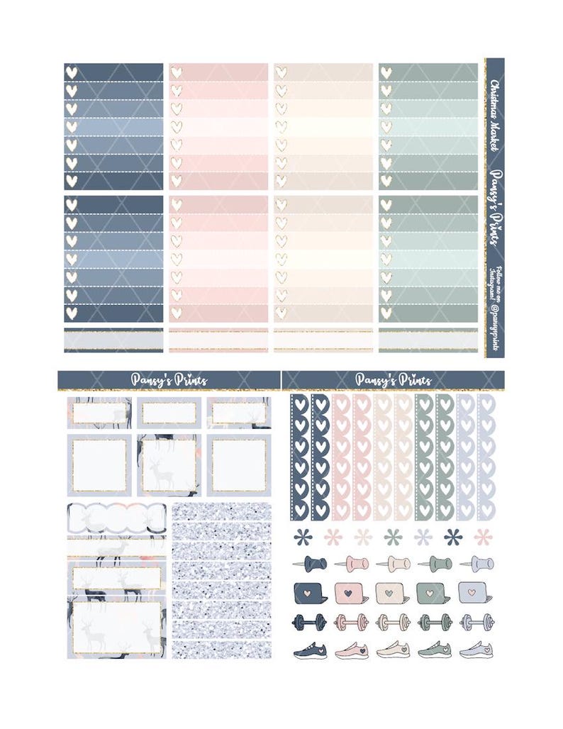 Printable Planner Stickers, Erin Condren, Christmas Market, Vertical ...