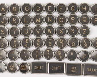 Typewriter Key Flat Back Vintage Antique Your Choice Black - Etsy