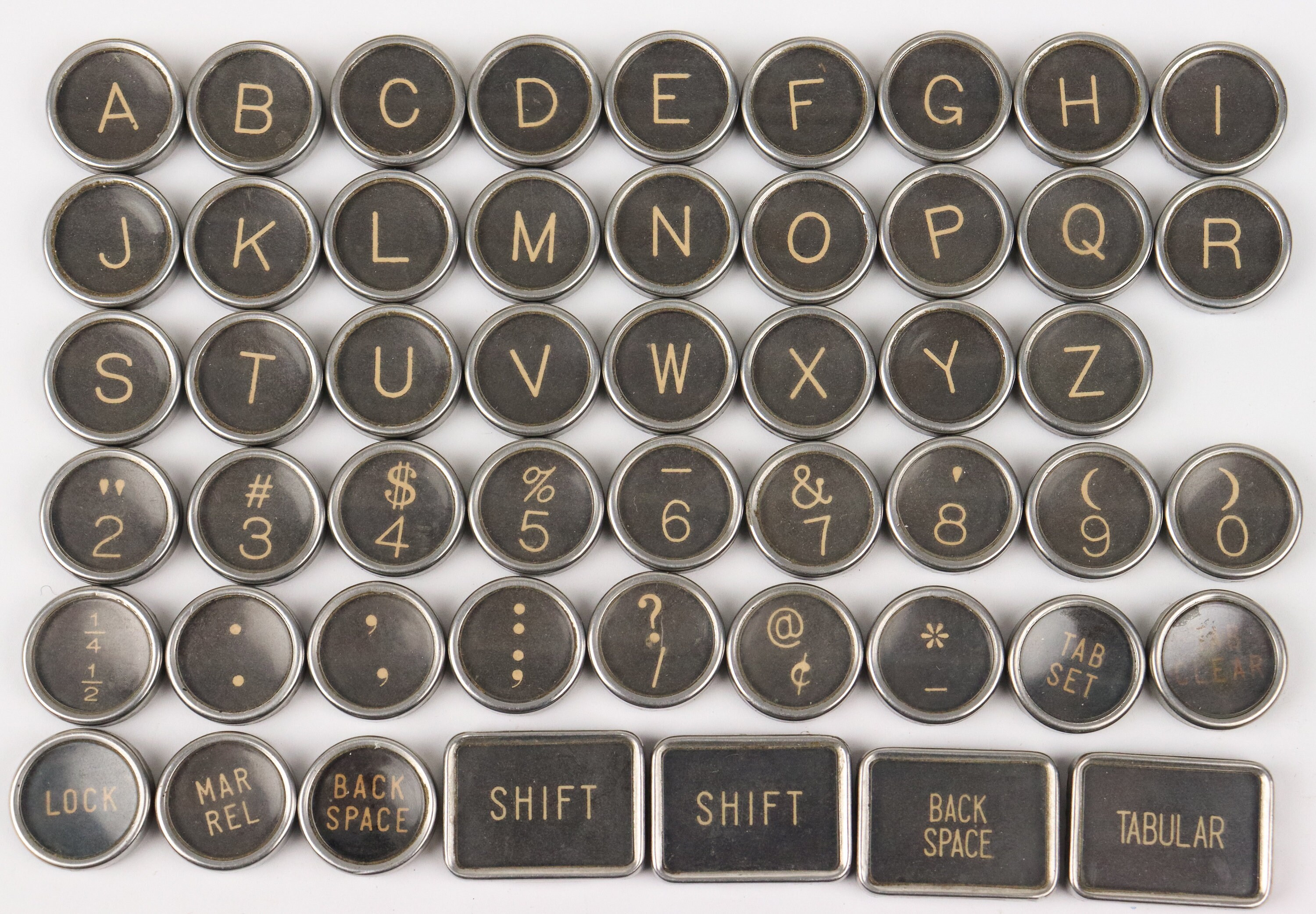 Typewriter Key Flat Back Vintage Antique Your Choice Black 1947 Royal ...