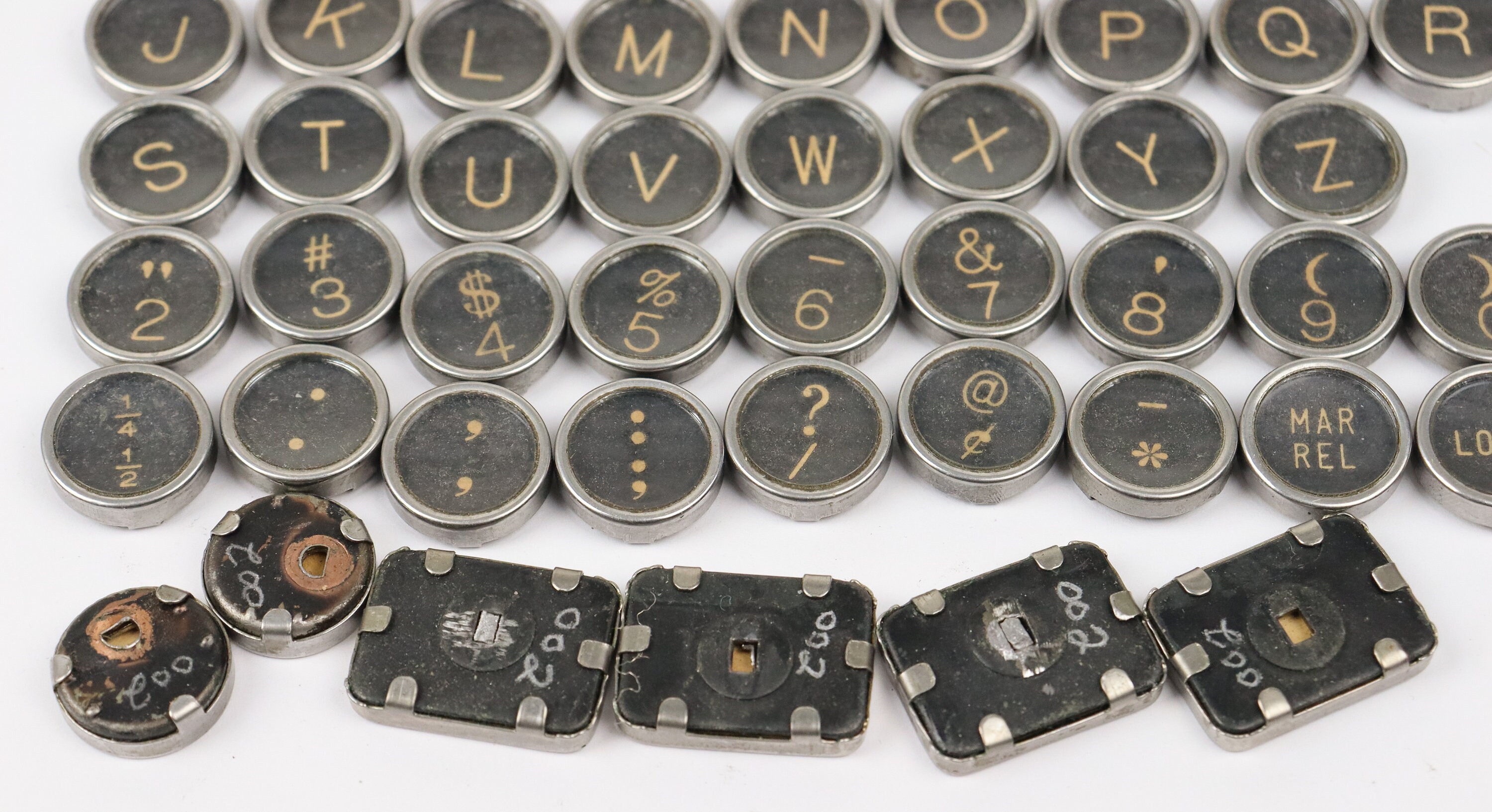 Typewriter Key Flat Back Vintage Antique Your Choice Black 1947 Royal ...