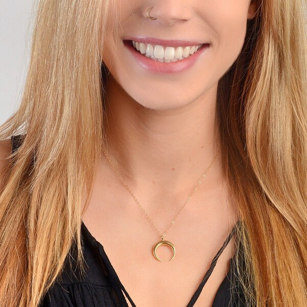 Half Moon Necklace - Etsy