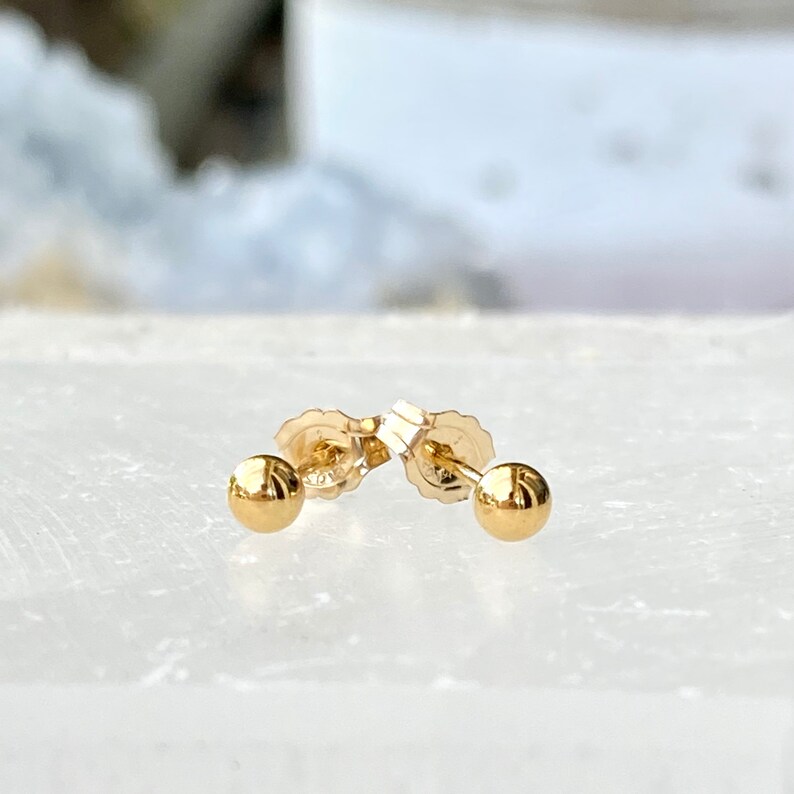 Simple Gold Studs 14k Gold Filled or Silver Minimalist Stud | Etsy