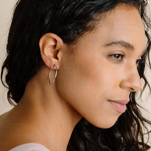 Sterling Silver Hoops, Silver Minimalist Hoops, Thin Silver Hoop, Small ...