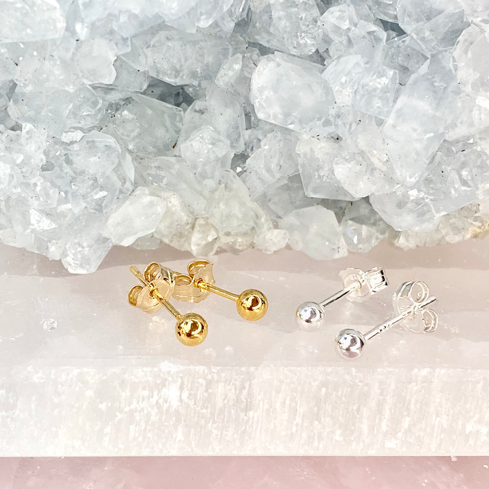 Simple Gold Studs 14k Gold Filled or Silver Minimalist Stud | Etsy