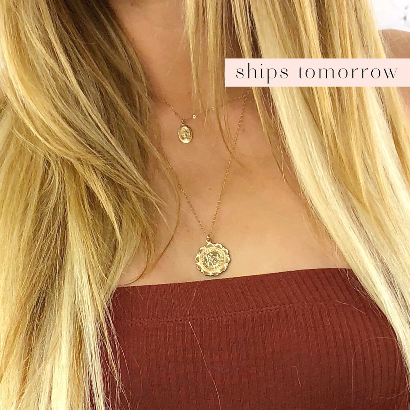 Cross Medallion Necklace Large Coin Cross Necklace Round - Etsy