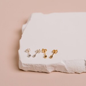 Simple Gold Studs, 14k Gold Filled or Silver, Minimalist Stud Earring ...